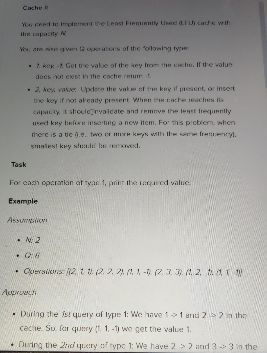 Solved Cache it You need to implement the Least Frequently | Chegg.com