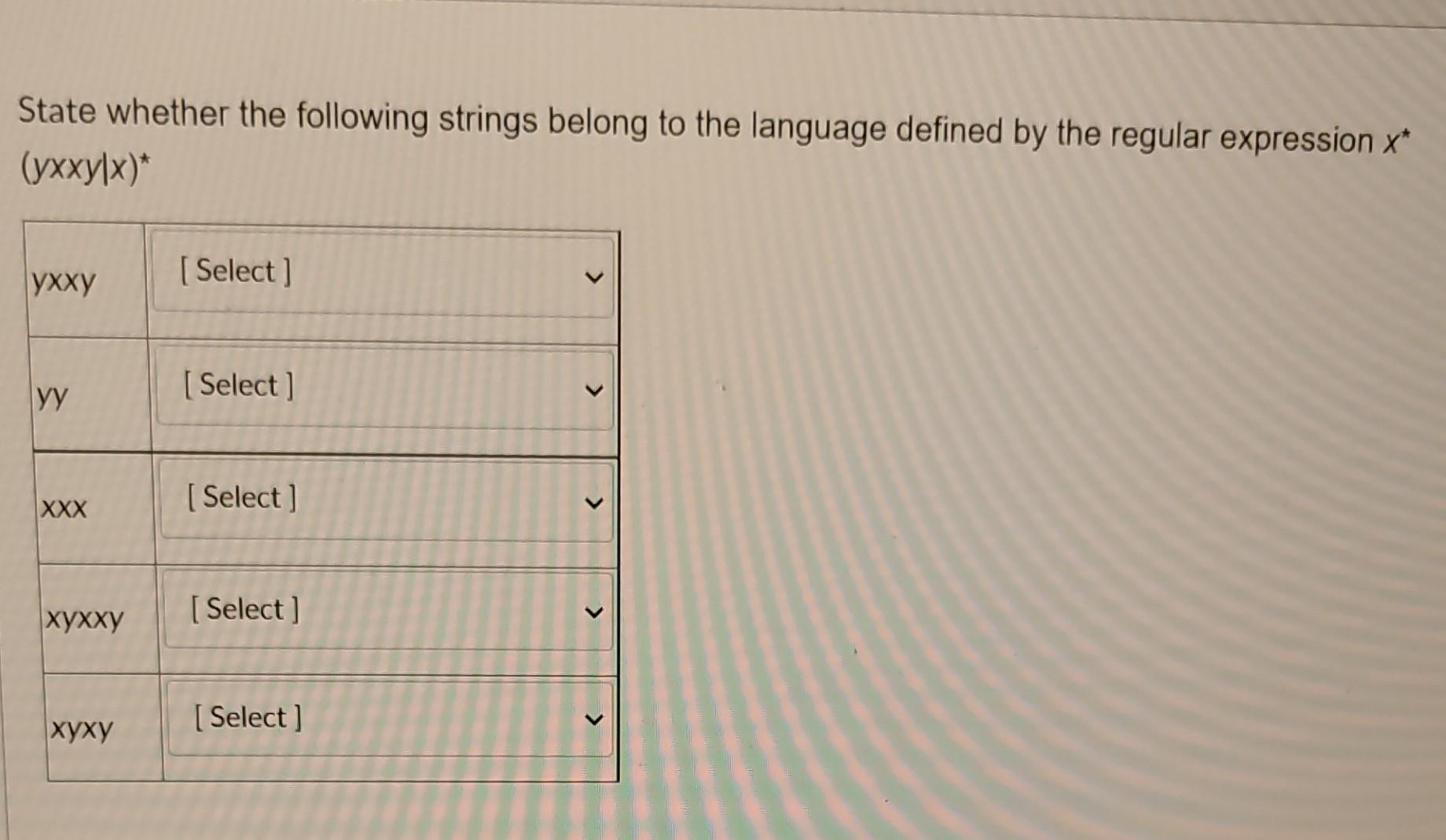 Solved State whether the following strings belong to the | Chegg.com