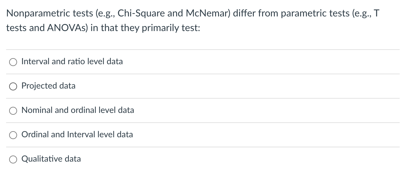 Solved Nonparametric tests (e.g., ﻿Chi-Square and McNemar) | Chegg.com