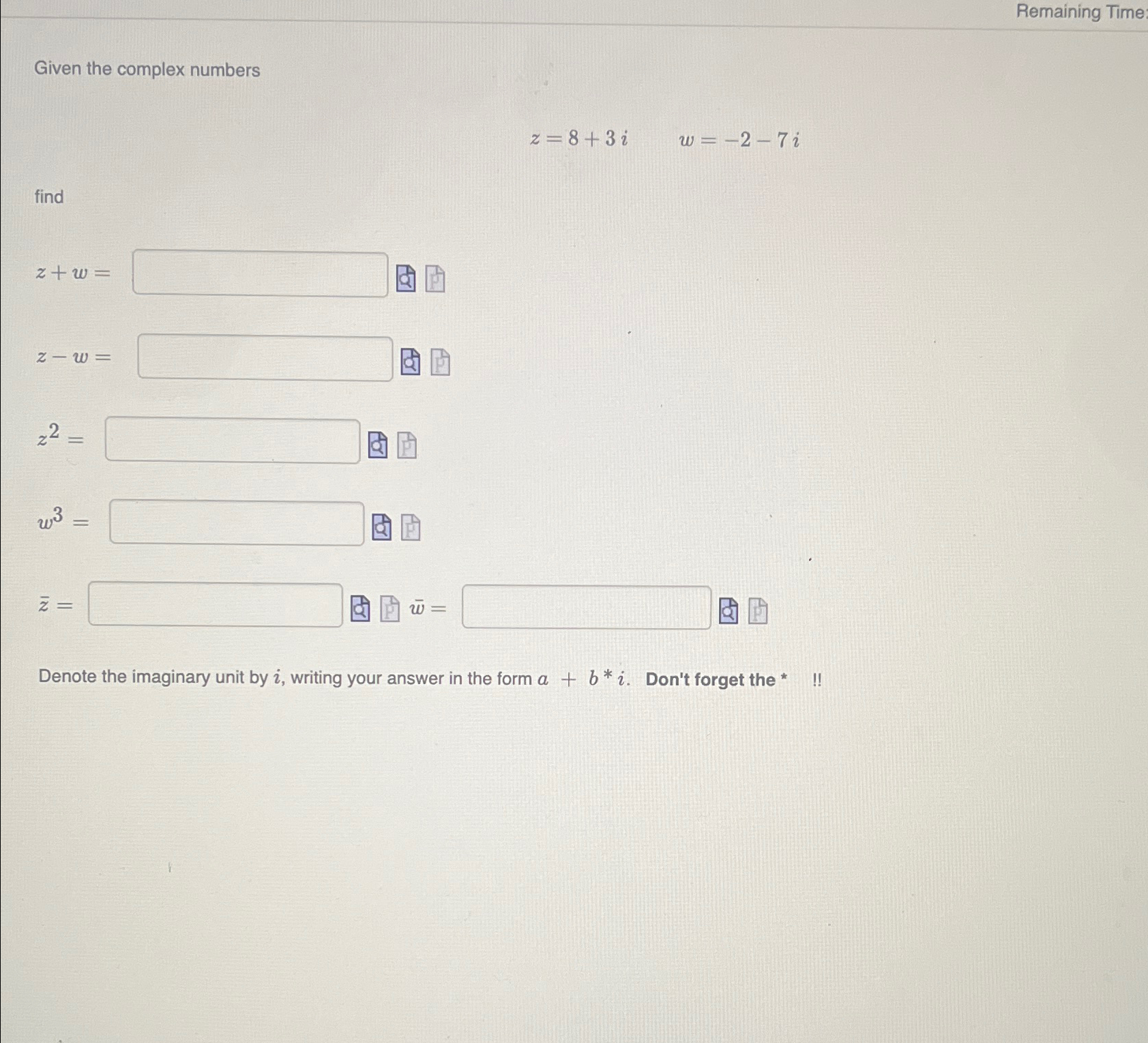 Solved Remaining TimeGiven the complex | Chegg.com