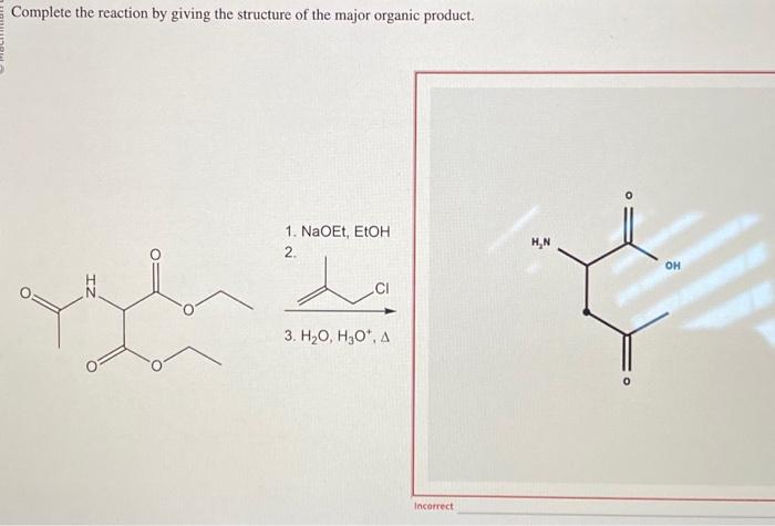 Solved Complete the reaction by giving the structure of the | Chegg.com