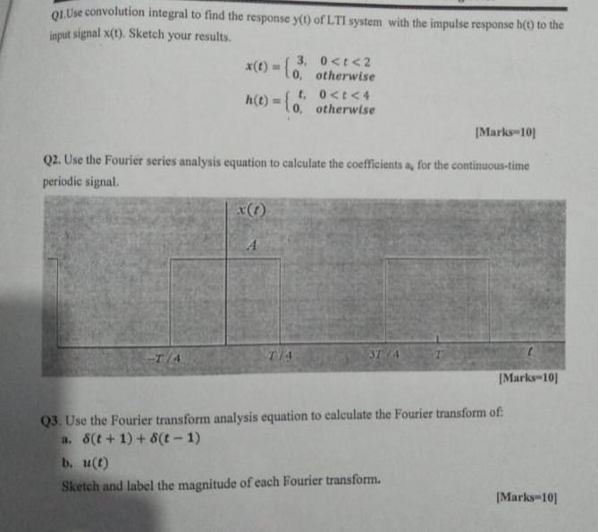 Solved solve the Signal and system question with full steps | Chegg.com