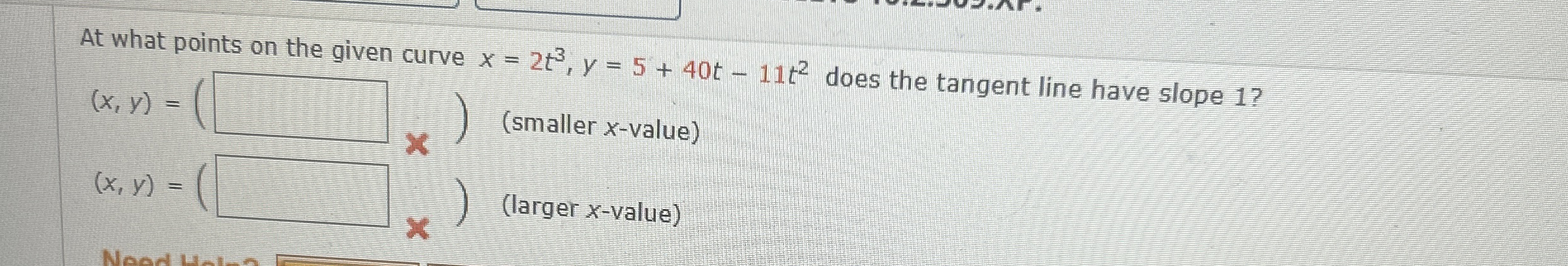 Solved At what points on the given curve x=2t3,y=5+40t-11t2 | Chegg.com
