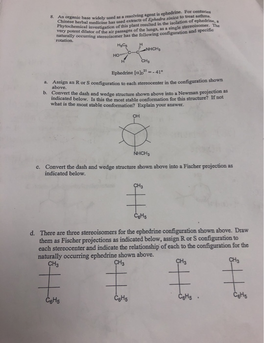 Solved organic base widely used as a resolving agent is | Chegg.com