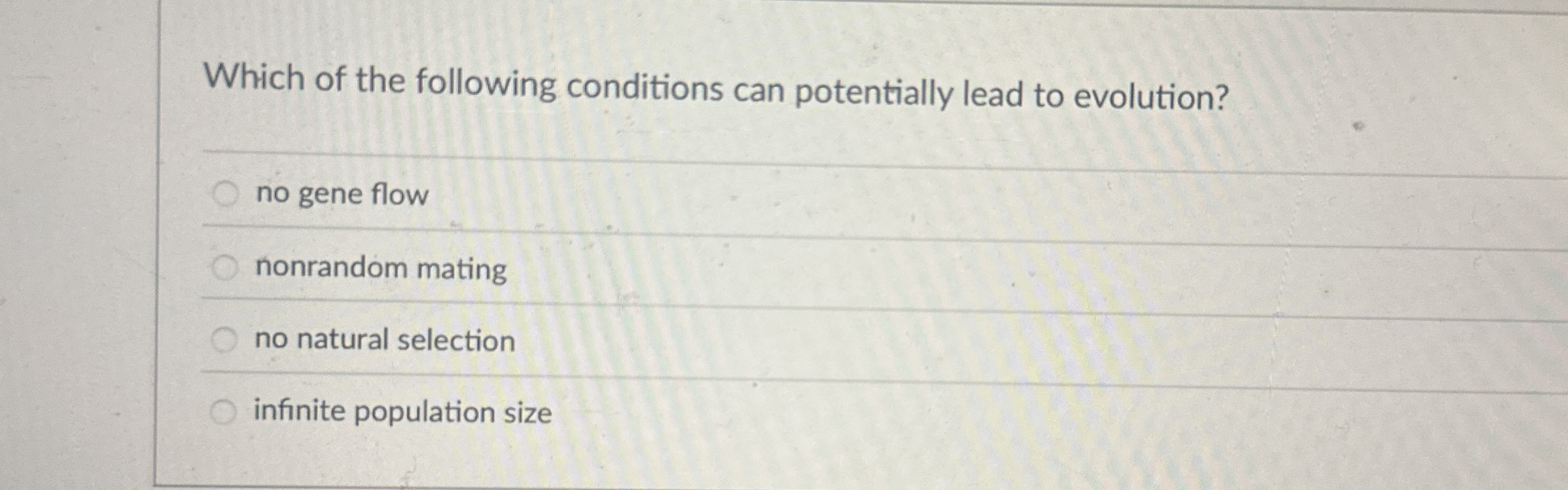 Solved Which of the following conditions can potentially | Chegg.com