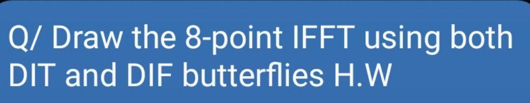 Solved Q/ Draw the 8-point IFFT using both DIT and DIF | Chegg.com