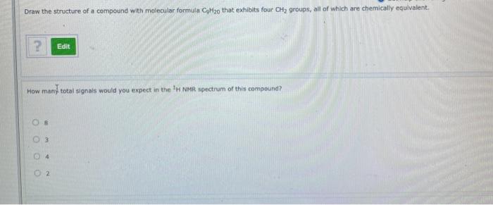 Draw the structure of a compound with molecular | Chegg.com