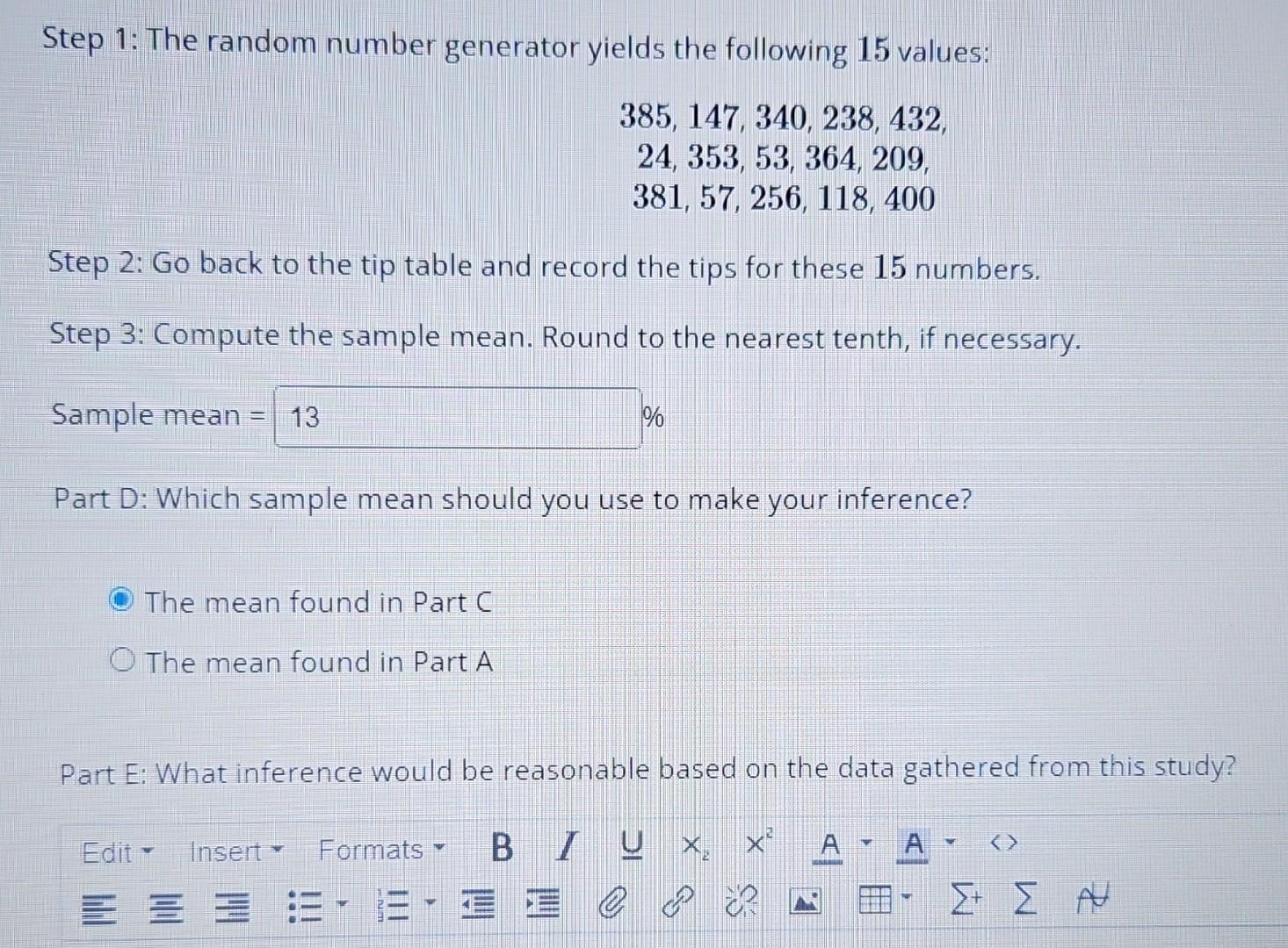 Step 1: The random number generator yields the | Chegg.com