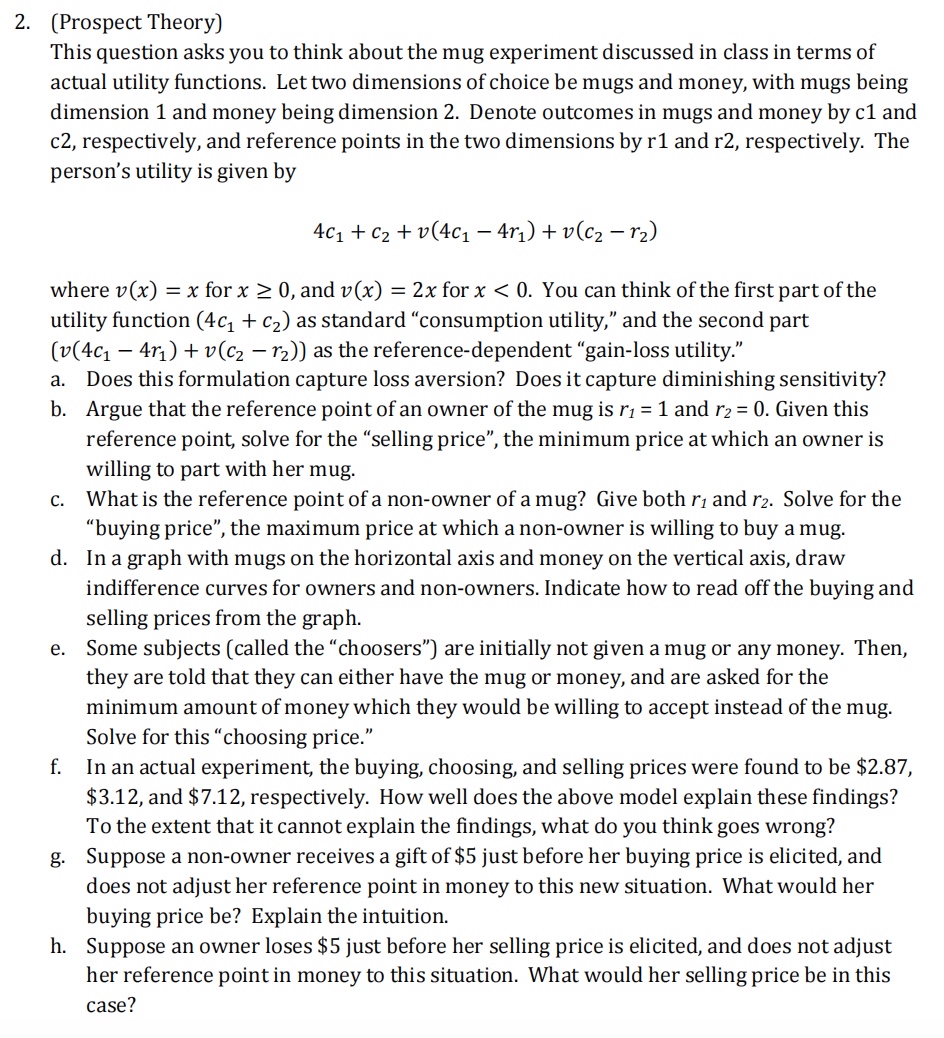 Solved (Prospect Theory)This question asks you to think | Chegg.com