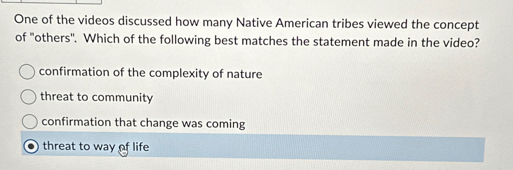 Solved One of the videos discussed how many Native American | Chegg.com