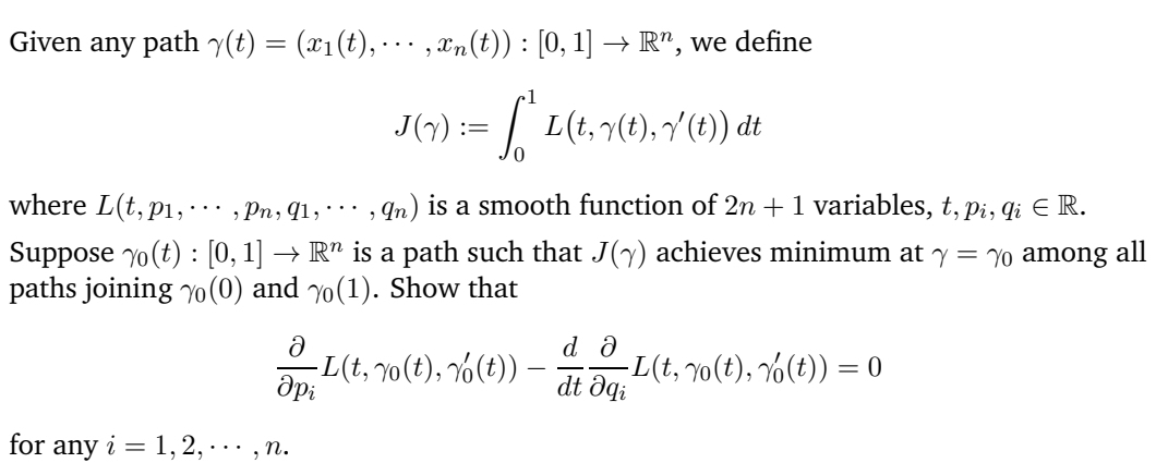 Solved Given any path γ(t)=(x1(t),cdots,xn(t)):[0,1]→Rn, ﻿we | Chegg.com