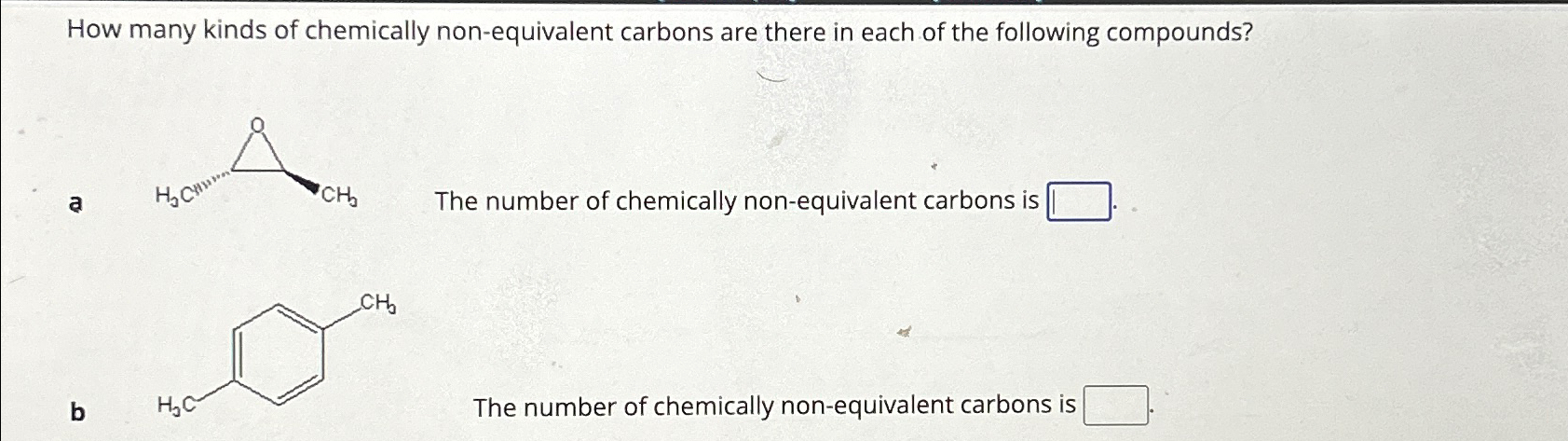 Solved How many kinds of chemically non-equivalent carbons | Chegg.com