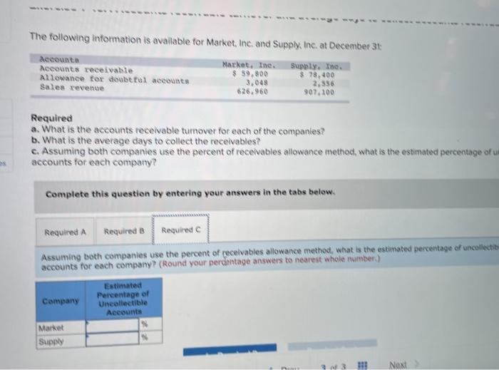 Solved Exercise 7-16A Accounts receivable turnover and | Chegg.com