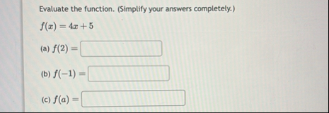 Solved Evaluate the function. (Simplify your answers | Chegg.com