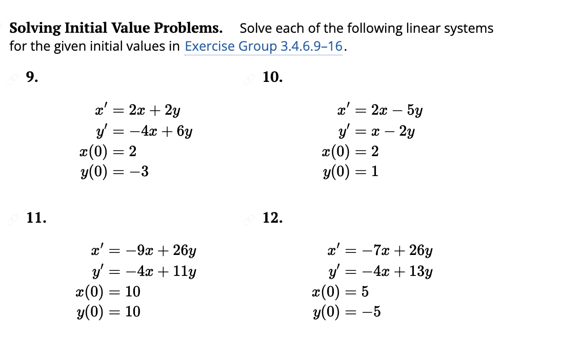 Solved by an EXPERT Solving Initial Value Problemsproblems 10 ﻿and 11 | Chegg.com