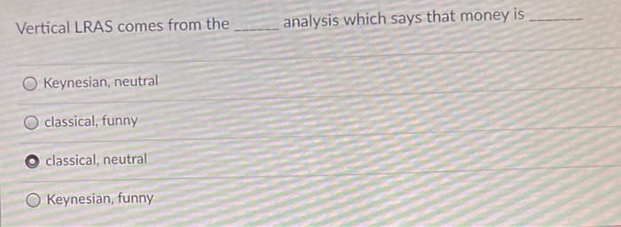 Solved Vertical LRAS comes from the analysis which says that | Chegg.com