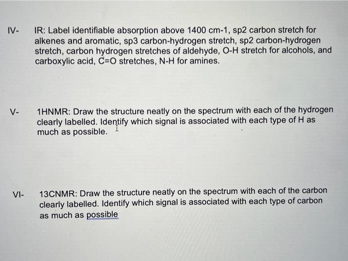 IV- IR: Label identifiable absorption above 1400 | Chegg.com