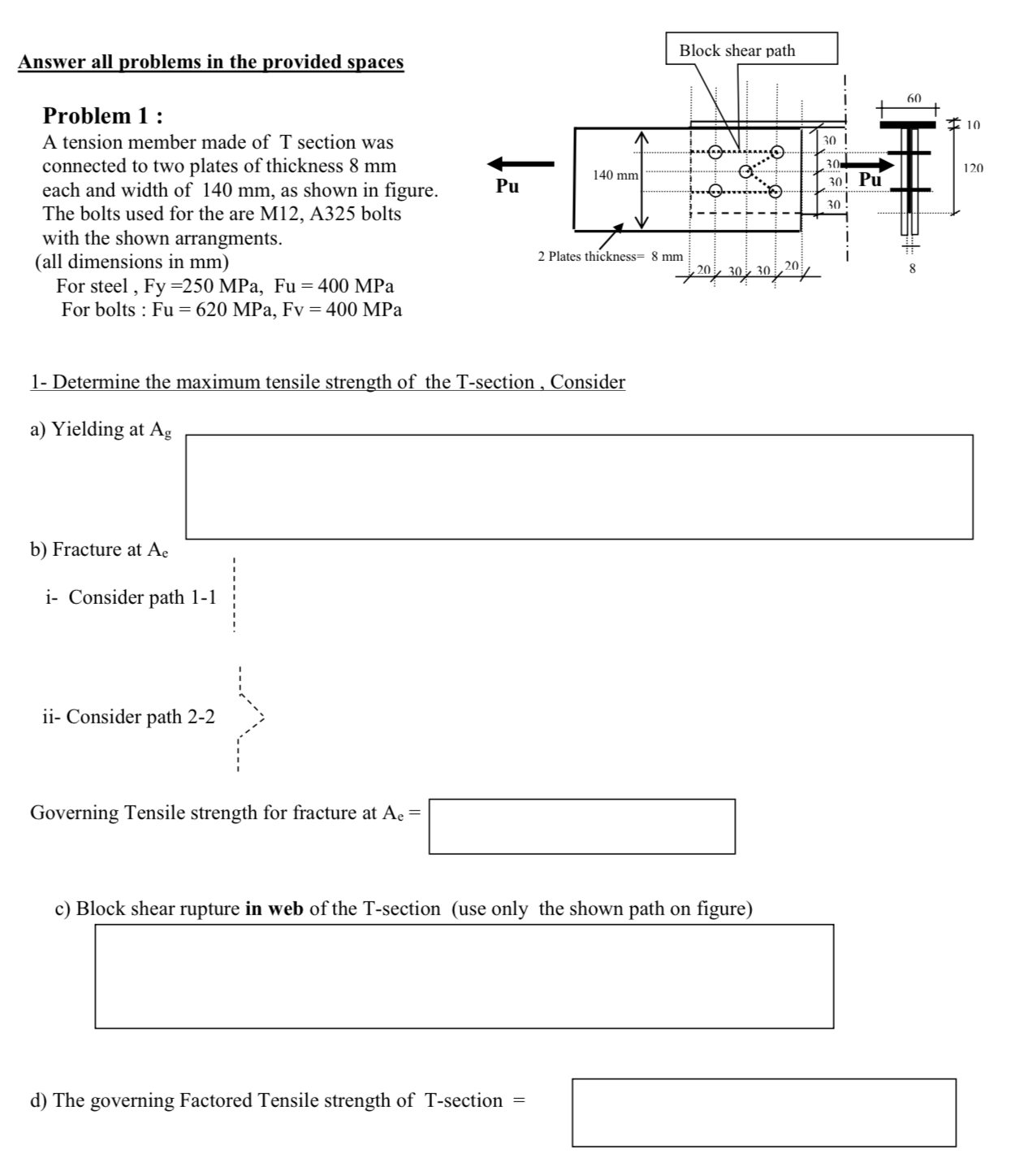 Solved Answer all problems in the provided spacesProblem 1:A | Chegg.com