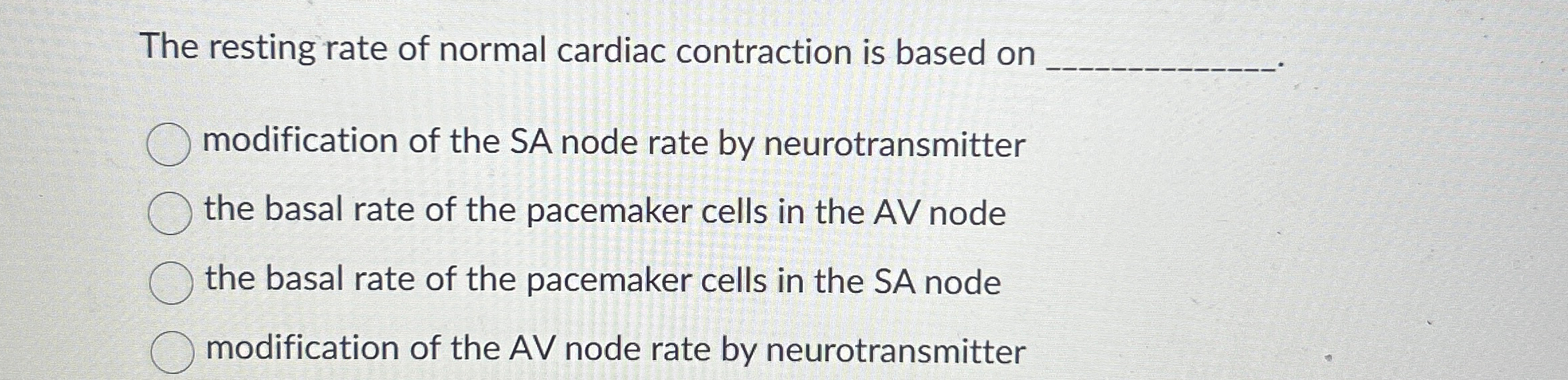 Solved The resting rate of normal cardiac contraction is | Chegg.com