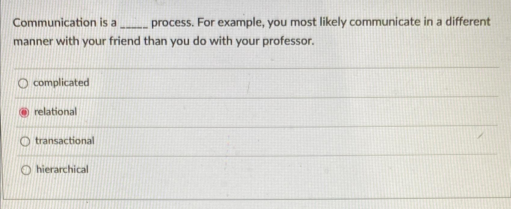 Solved Communication is a process. For example, you most | Chegg.com