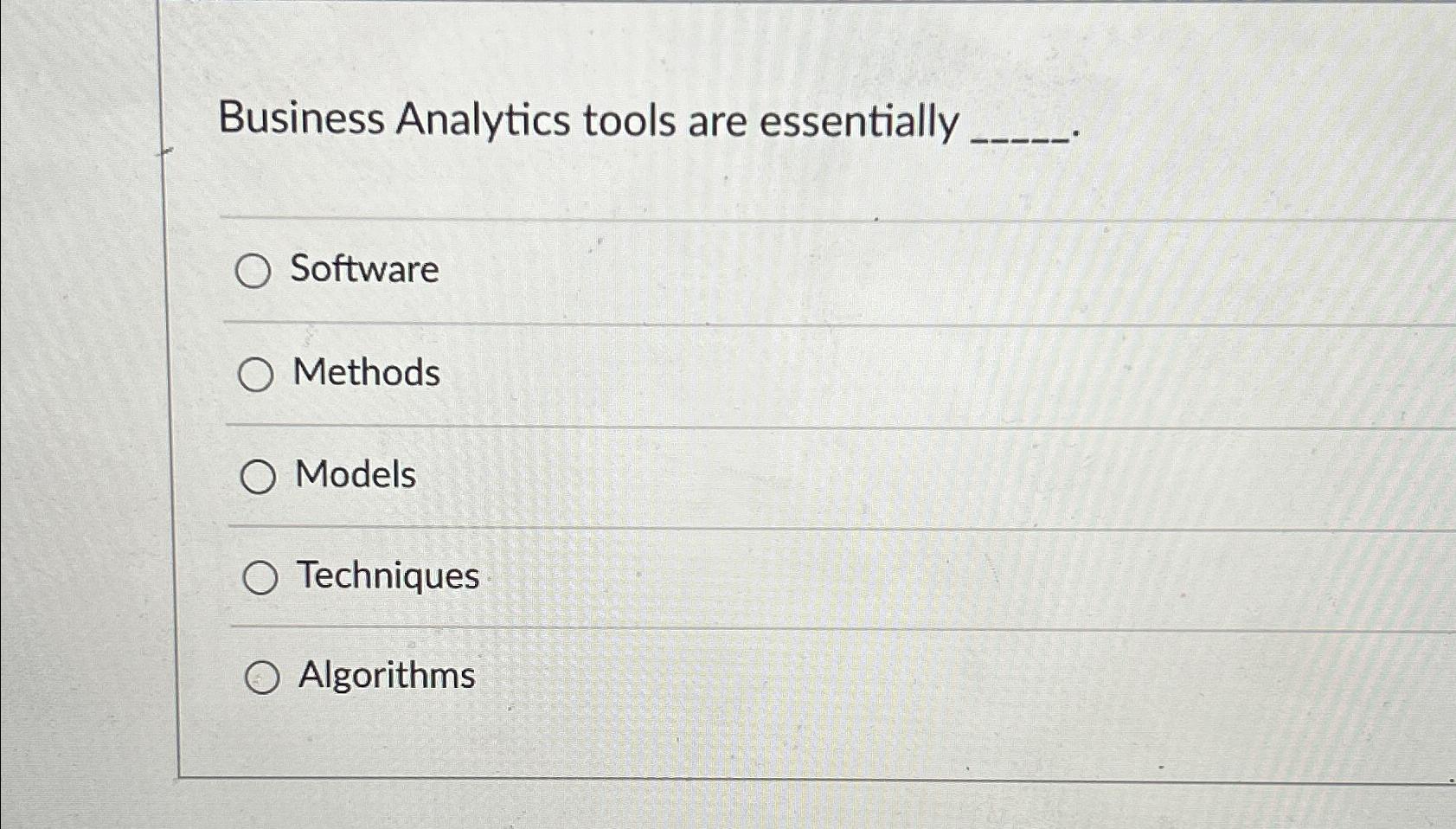 Solved Business Analytics tools are | Chegg.com