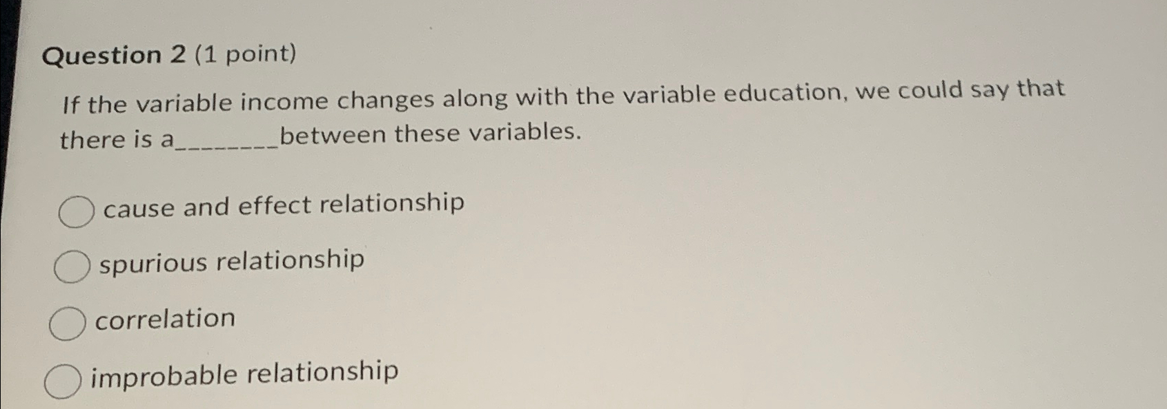 Solved Question 2 (1 ﻿point)If the variable income changes | Chegg.com