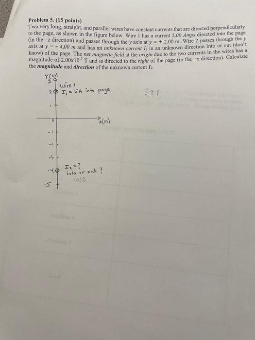 Solved Problem 5. (15 points) Two very long, straight, and | Chegg.com