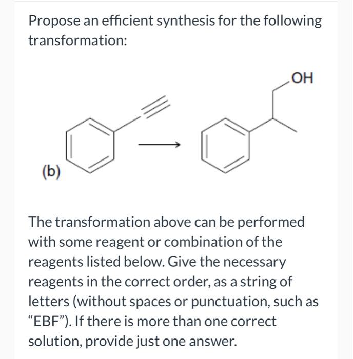 Solved Propose an efficient synthesis for the following | Chegg.com