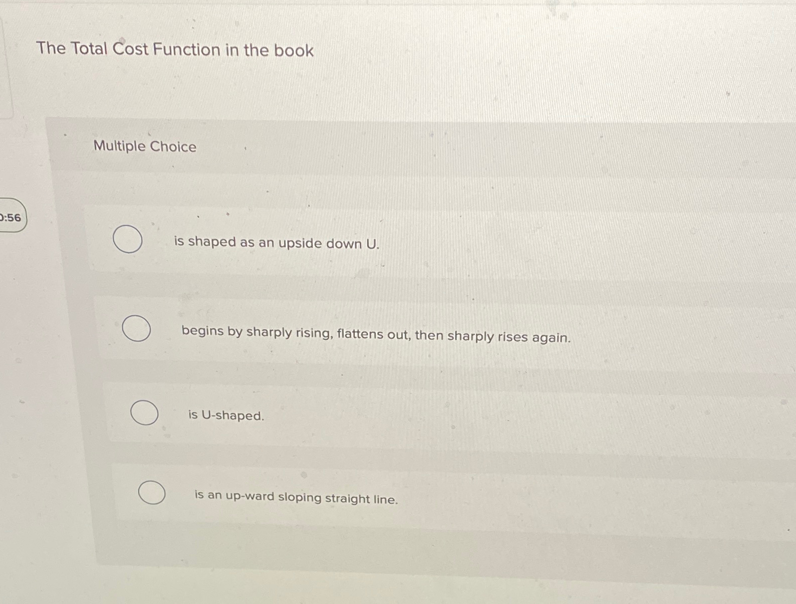 Solved The Total Cost Function in the bookMultiple Choiceis | Chegg.com