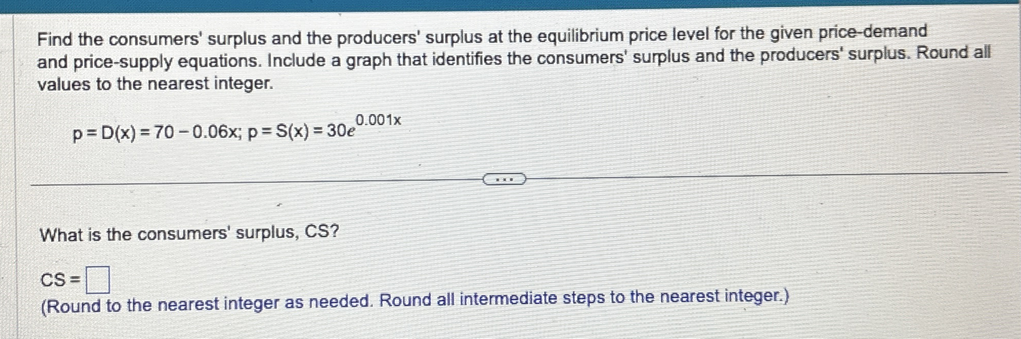 Find the consumers' surplus and the producers' | Chegg.com