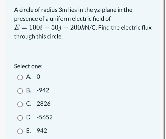 Solved A circle of radius 3m lies in the yz-plane in the | Chegg.com