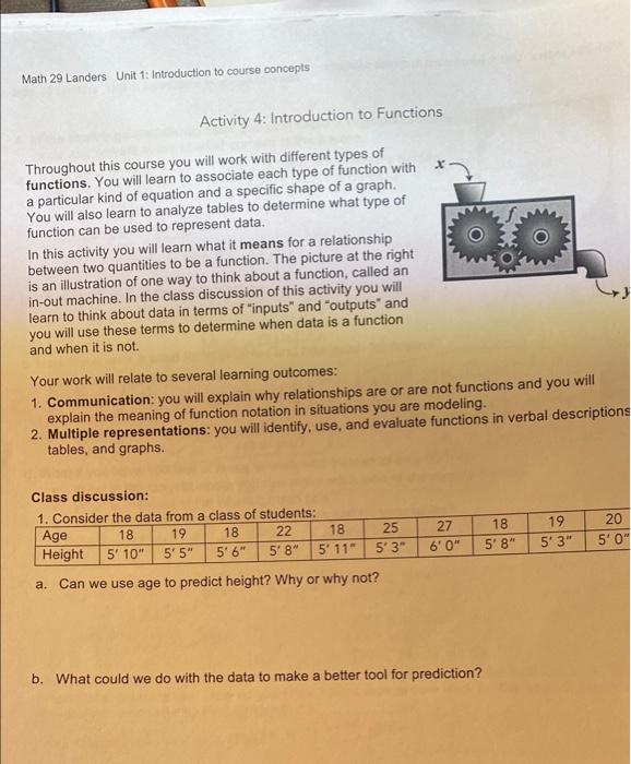 Solved Math 29 Landers Unit 1: Introduction to course | Chegg.com