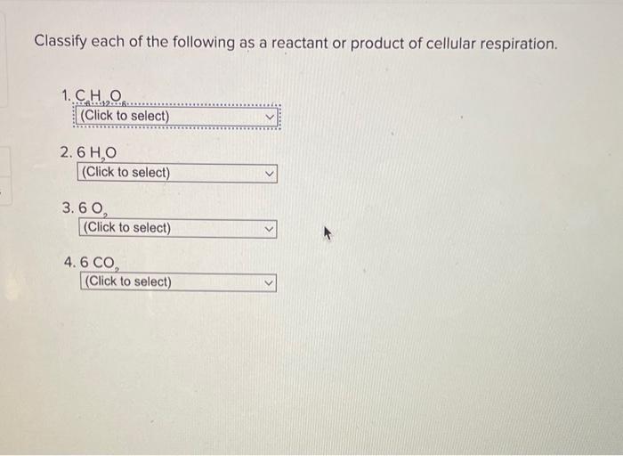 Solved Classify each of the following as a reactant or | Chegg.com