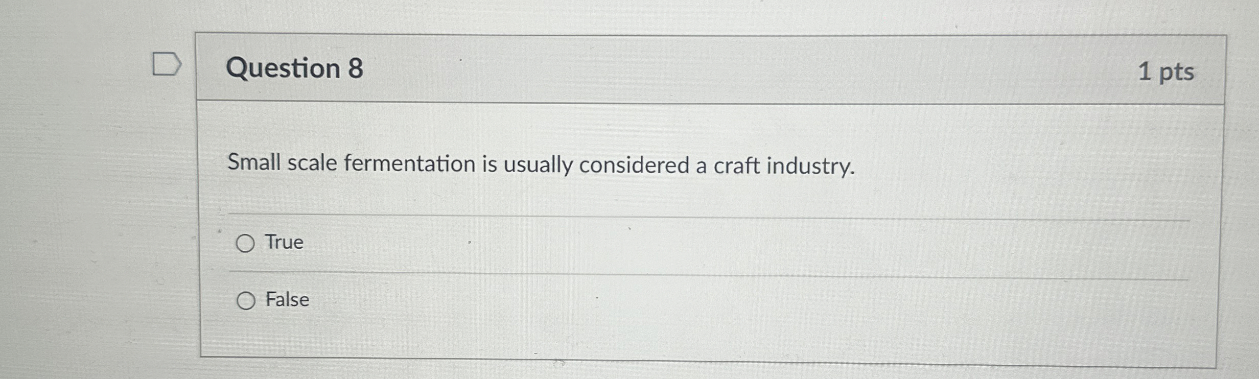 Solved Question 81 ﻿ptsSmall scale fermentation is usually | Chegg.com