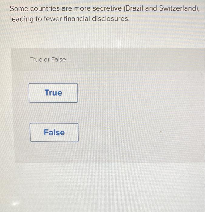 Solved Some countries are more secretive (Brazil and | Chegg.com