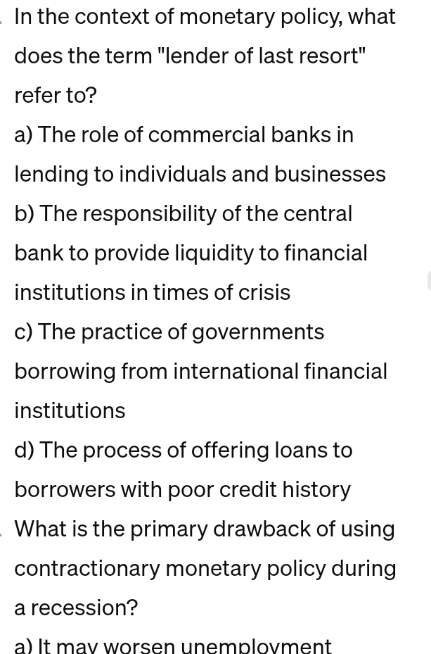 Solved Economics: In the context of monetary policy, what | Chegg.com
