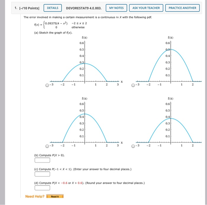 Solved PRACTICE ANOTHER 1. [-/10 Points) DETAILS DEVORESTAT9 | Chegg.com