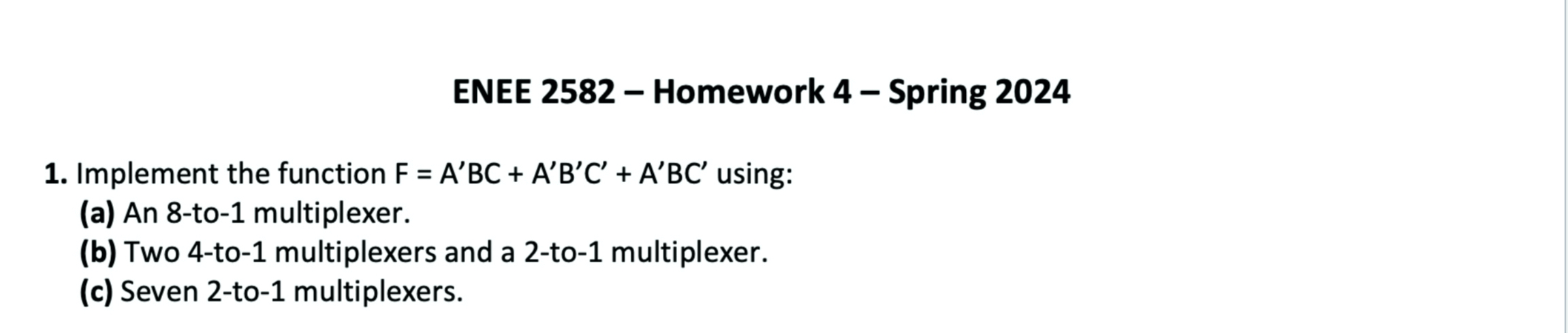Solved ENEE 2582 - ﻿Homework 4 - ﻿Spring 2024Implement the | Chegg.com