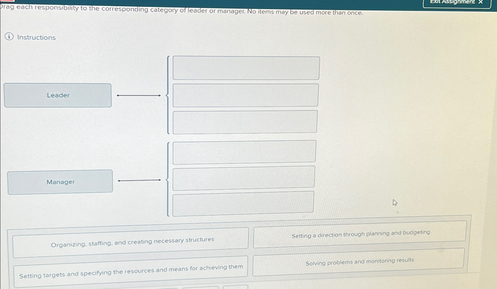 Solved Prag each responsibility to the corresponding | Chegg.com
