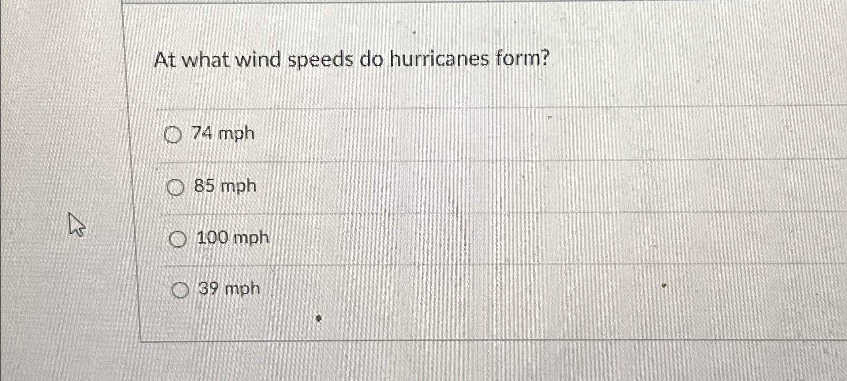 Solved At what wind speeds do hurricanes | Chegg.com