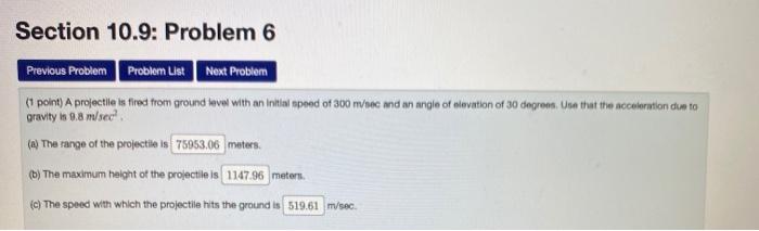 Solved Section 109 Problem 5 Previous Problem Problern 3036