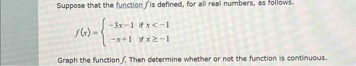 Solved Suppose that the function fis defined, for all real | Chegg.com