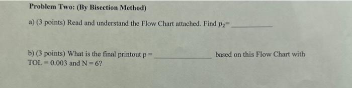 Problem Two By Bisection Method A 3 Points Read