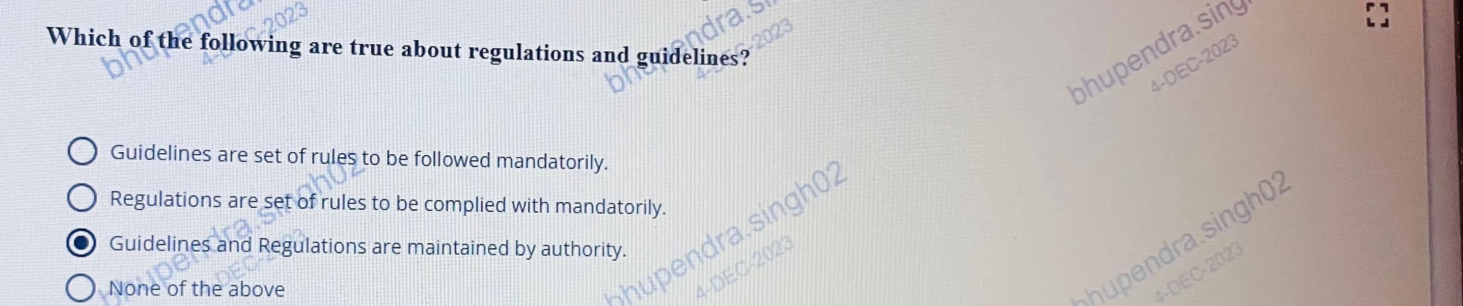 Solved Which of the following are true about regulations and | Chegg.com