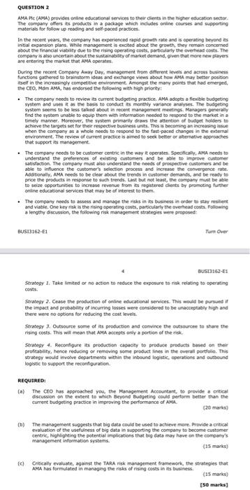 QUESTION 2 AMAP (AMA) provides online educational | Chegg.com