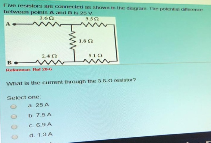 Solved Five resistors are connected as shown in the diagram. | Chegg.com