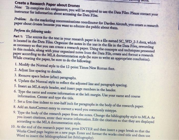 Solved In the Lab Notes for Drones Paper Introduction: These | Chegg.com