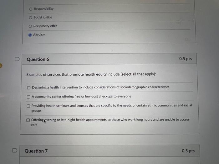 Solved preventable iliness. True False Question 5 0.5 pts | Chegg.com