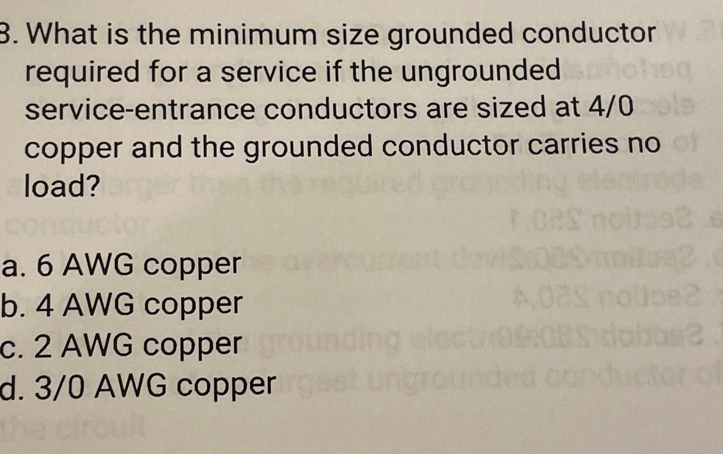 Solved What is the minimum size grounded conductor required | Chegg.com