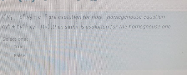 Solved If y1=ex,y2=e-x ﻿are asolution for non - ﻿homegenouse | Chegg.com
